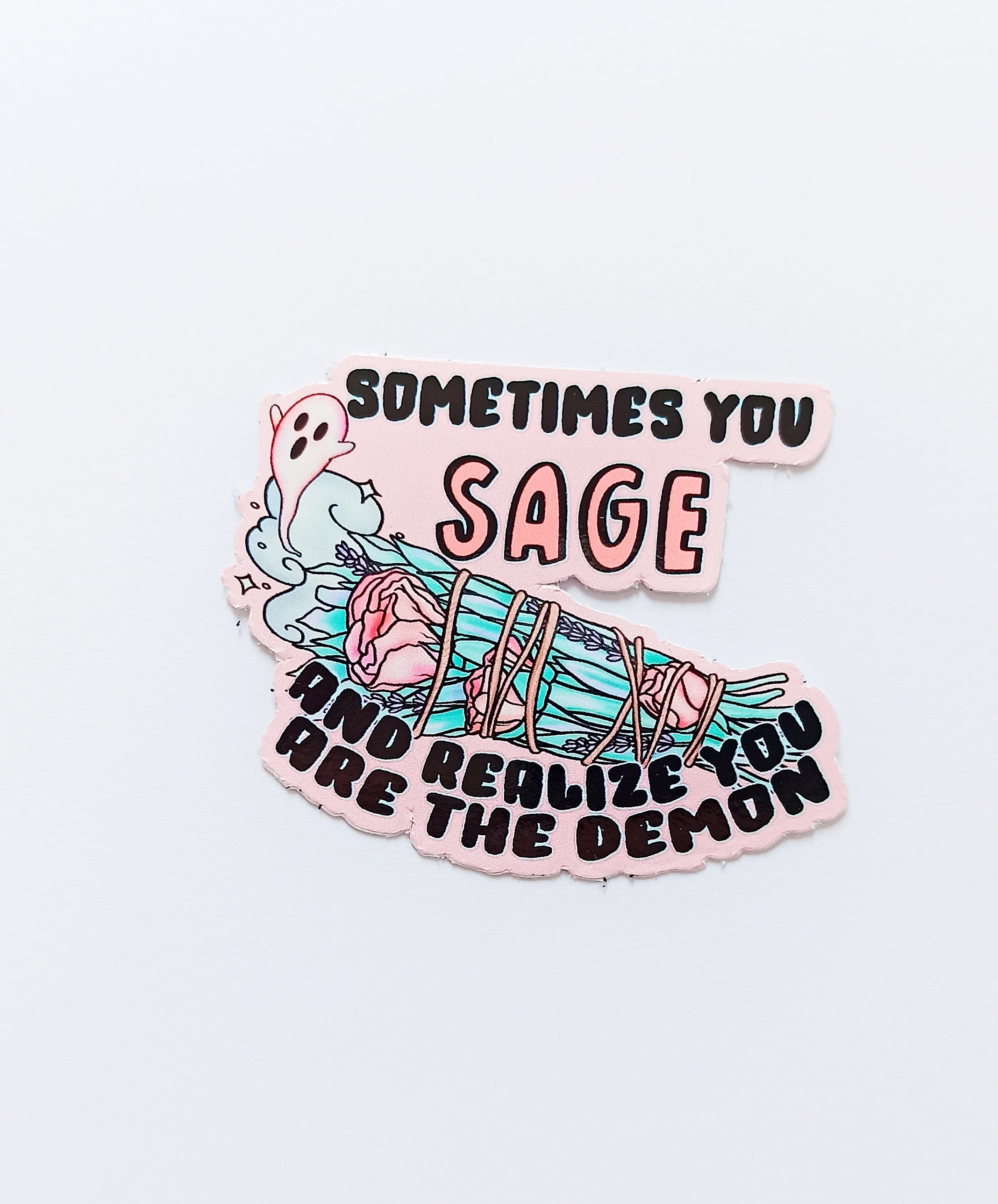 Sage the Demons Pink Decorative Sticker - GretelCreates
